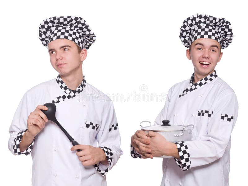 The Set of Photos with Funny Cook Stock Image - Image of composite ...