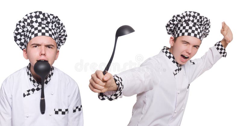 The Set of Photos with Funny Cook Stock Image - Image of male, humour ...