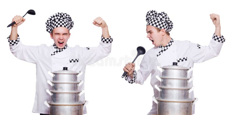 The Set of Photos with Funny Cook Stock Image - Image of meal, nerd ...