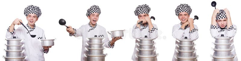 The Set of Photos with Funny Cook Stock Photo - Image of cook ...