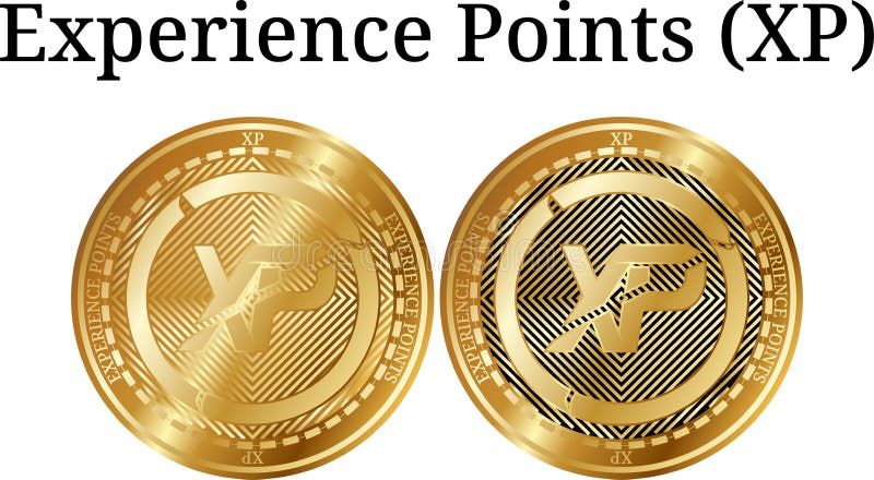 Set of Physical Golden Coin Experience Points XP Stock Vector ...