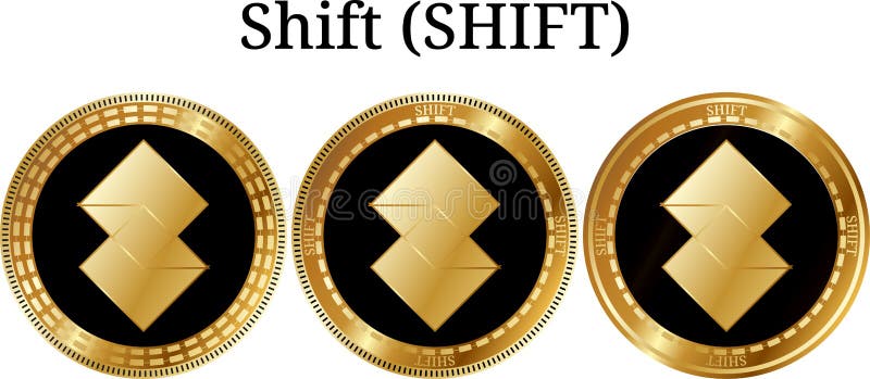 Set of Physical Golden Coin Shift SHIFT Stock Vector - Illustration of ...