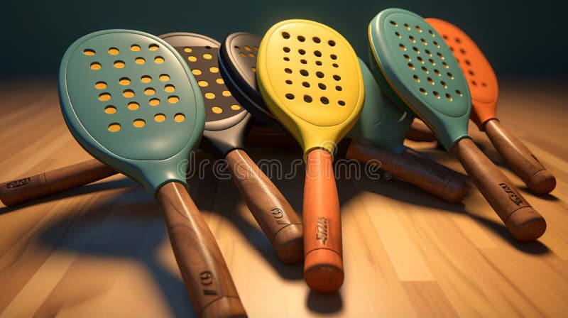 A Set of Pickleball Paddles and Balls Ready for Play Stock Illustration ...