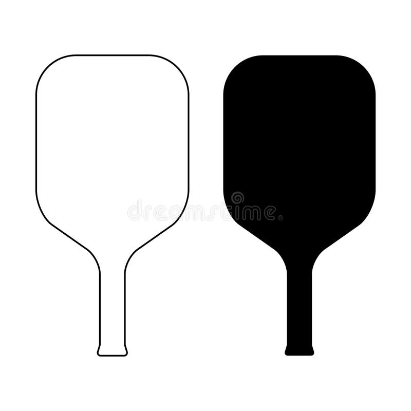 Pickleball Racket Sport, Indoor Paddle Shadow Icon, Web Flat Symbol ...