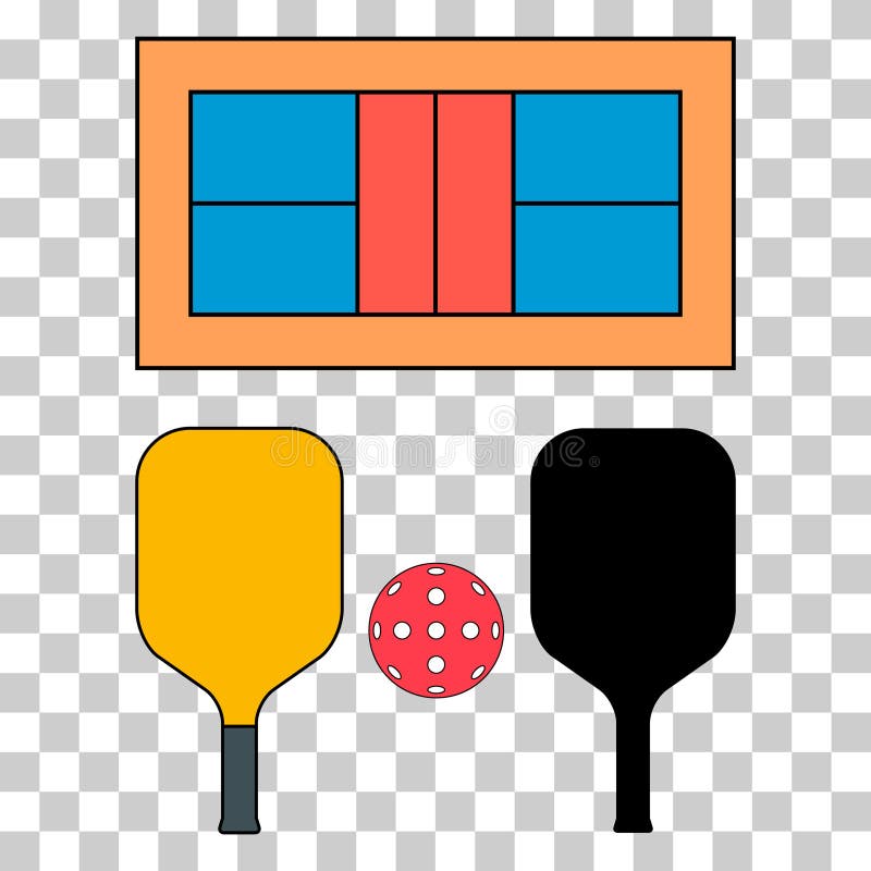 Set of Pickleball Racket Sport, Indoor Paddle Icon, Web Flat Symbol ...