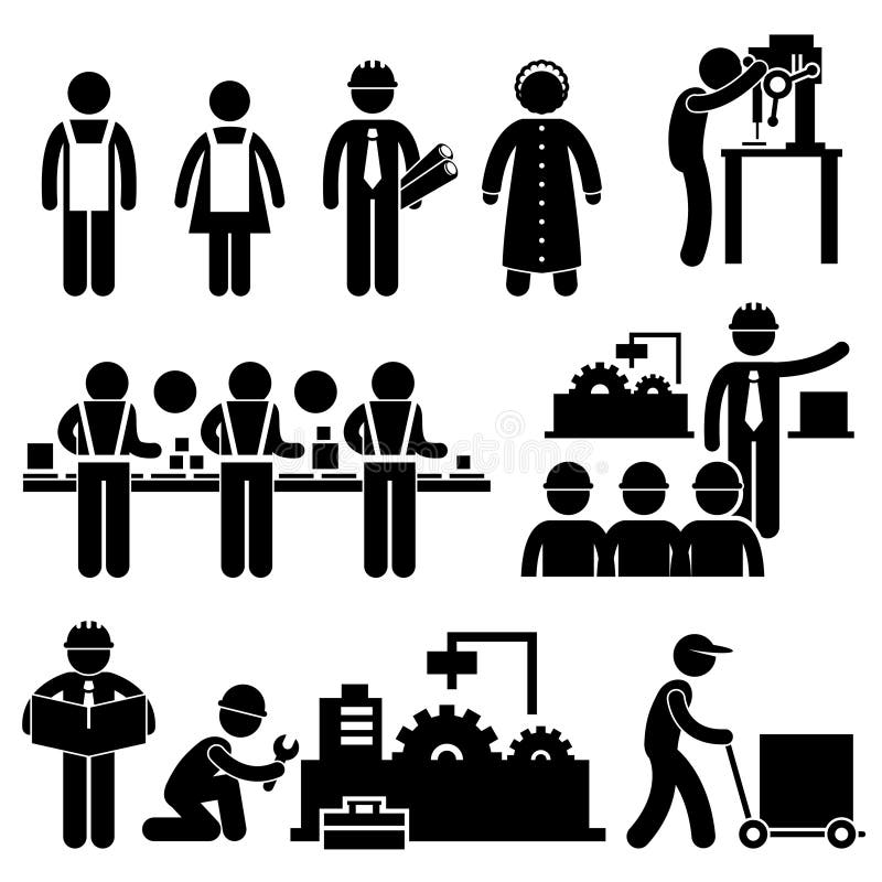 Construction Worker Job Pictogram Stock Vector - Illustration of ...