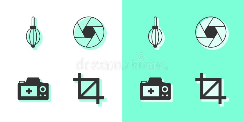 Set Picture Crop Photo, Dust Blower, Photo Camera and Camera Shutter ...
