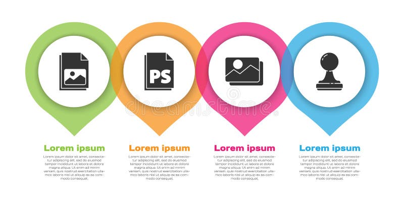 Set Picture Landscape, PS File Document, Picture Landscape and Stamp ...