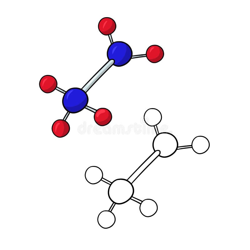 A Set of Pictures, a Simple Diagram of the Structure of a Molecule, a ...