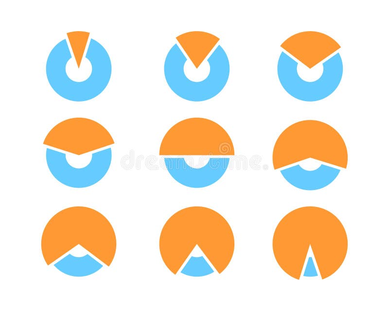 Set Pie Chart Icons. Circle Diagram Vector. Collection Charts Graphs ...