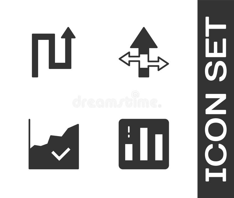 Set Pie Chart Infographic, Arrow, Financial Growth Increase and Icon. Vector Stock Illustration ...