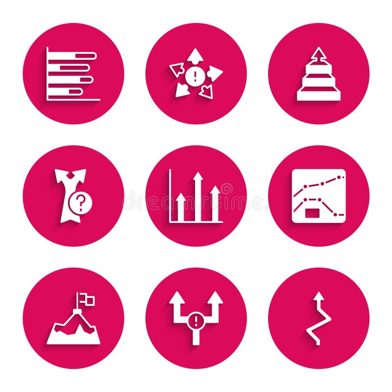 Set Pie Chart Infographic, Arrow, Graph, Chart, Diagram, Mountains with ...