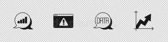 Set Pie Chart Infographic, Browser with Exclamation Mark, Data Analysis and Financial Growth ...