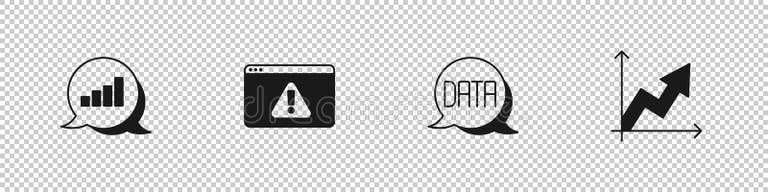 Set Pie Chart Infographic, Browser with Exclamation Mark, Data Analysis and Financial Growth ...