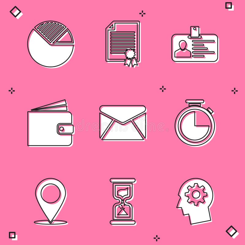 Set Pie Chart Infographic, Certificate Template, Identification Badge ...