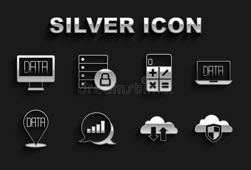 Set Pie Chart Infographic, Data Analysis, Cloud and Shield, Download ...