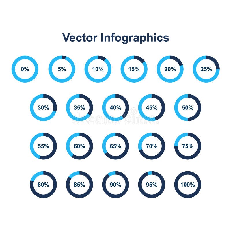 Set of Pie Chart Infographic Elements. Stock Vector - Illustration of ...