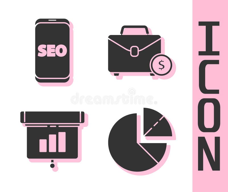 Set Pie Chart Infographic, Mobile Phone SEO Optimization, Graph, Chart, Diagram, Infographic and ...