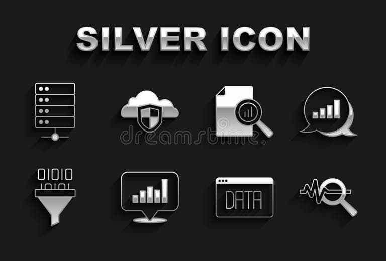 Set Pie Chart Infographic, Search Data Analysis, Data, Binary Code, Document with, Server and ...