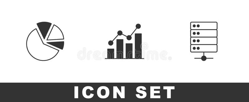Set Pie Chart Infographic, and Server Icon. Vector Stock Illustration ... Set Pie Chart Infographic, and Server Icon. Vector Stock Illustration ...