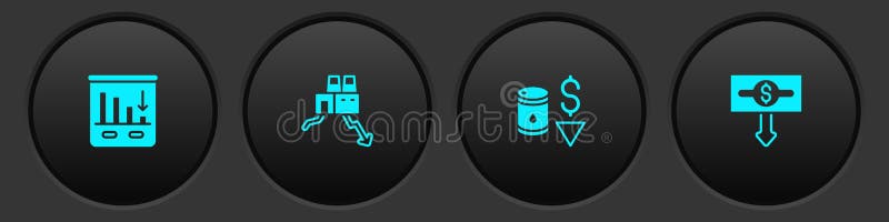 Set Pie Chart Infographic, Shutdown of Factory, Drop Crude Oil Price ...