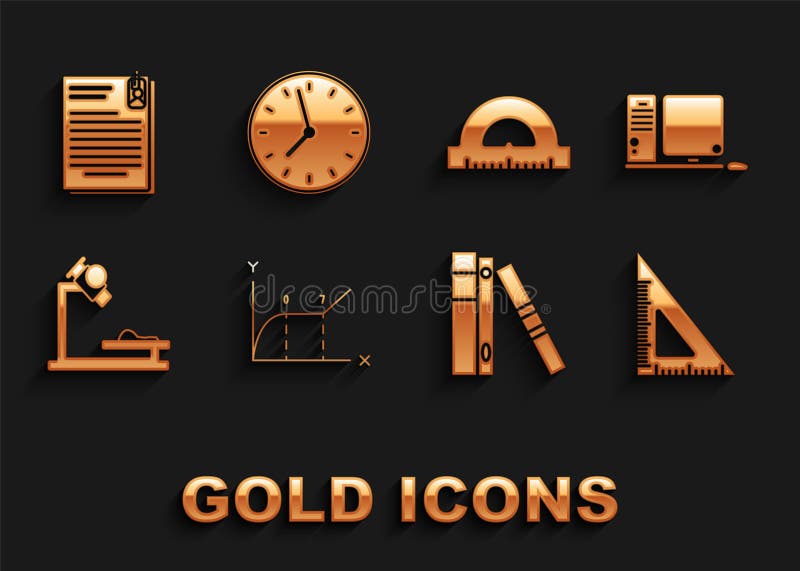 Set Pie Chart Infographic, Triangular Ruler, Office Folders Papers ...