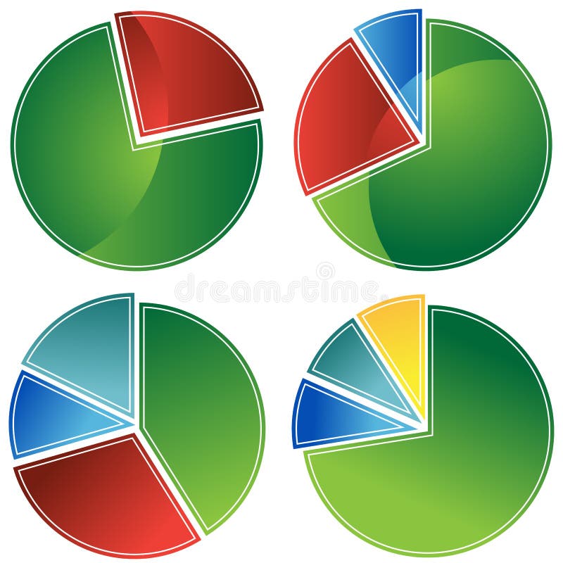 Set of Pie Charts stock vector. Illustration of button - 10016658