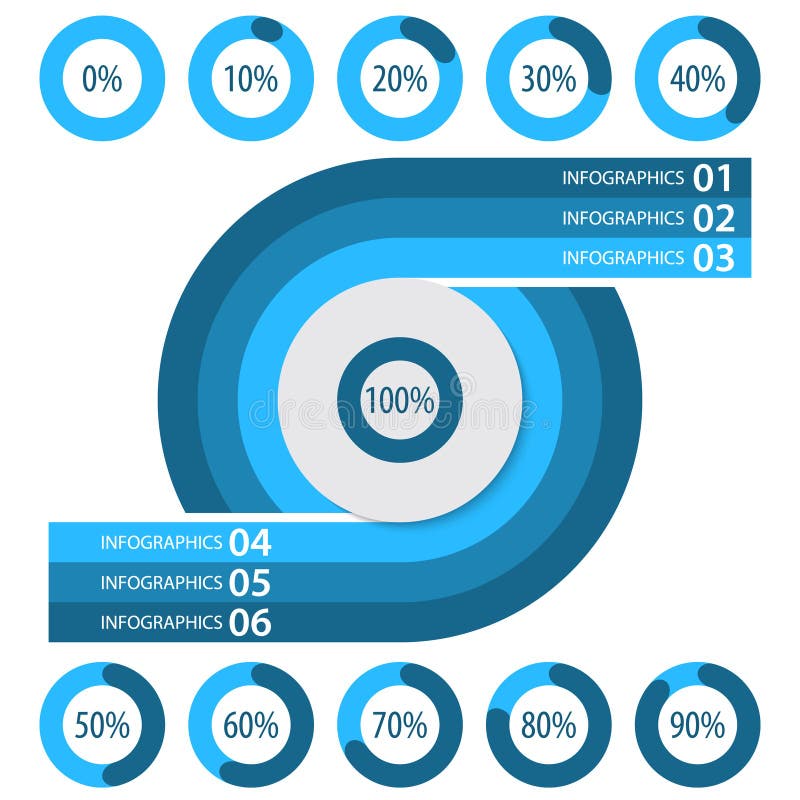 Set of Pie Charts for Business Infographics.Progress Bar for Web Design ...
