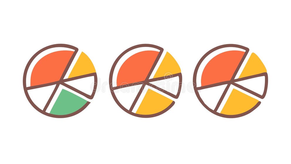 Set of Pie Charts Data Visualization Vector Icon, Vector Design ...
