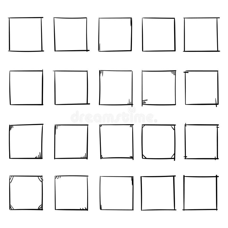 Different Squares. Contour Drawing. Vector Illustration. Stock Image ...
