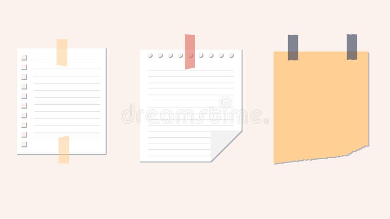 Set of Pieces of Note Paper Stock Vector - Illustration of blank ...