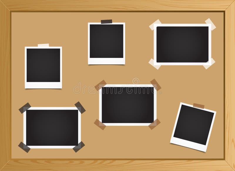 Set Pieces of Photo Frames on the Board Stock Illustration ...