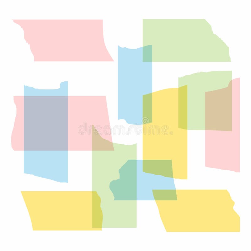 Set of Pieces of Transparent Colored Adhesive Tape. Stock Vector ...