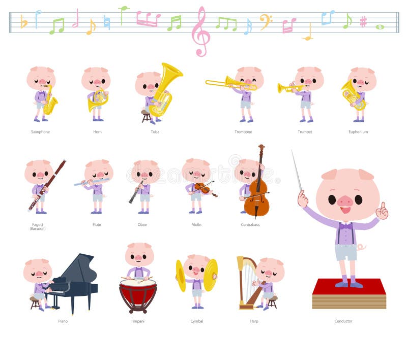 Pig Instrument Stock Illustrations – 402 Pig Instrument Stock ...