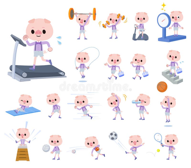 Pig Exercise Stock Illustrations – 633 Pig Exercise Stock Illustrations ...