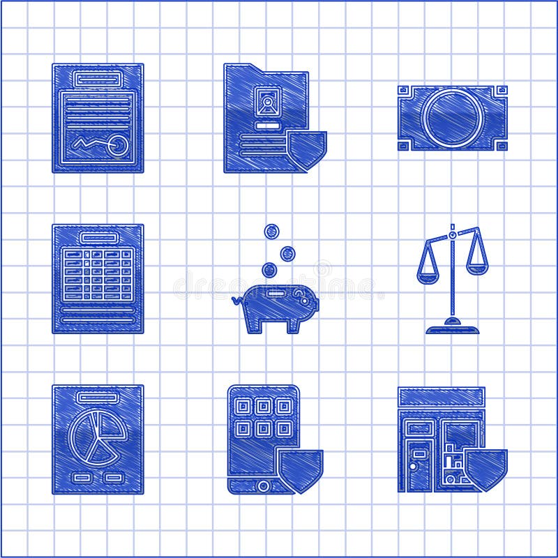 Set Piggy Bank with Coin, Smartphone Insurance, Shopping Building ... Set Piggy Bank with Coin, Smartphone Insurance, Shopping Building ...