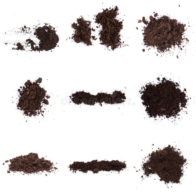 Set of Pile of Humus Soil Isolated on White Background Stock Photo ...
