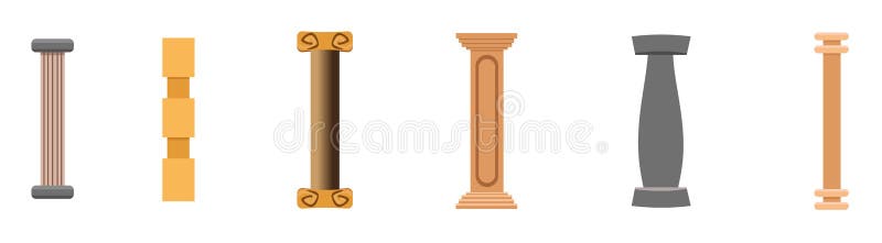 A Set of Pillars for Design Stock Vector - Illustration of exterior ...