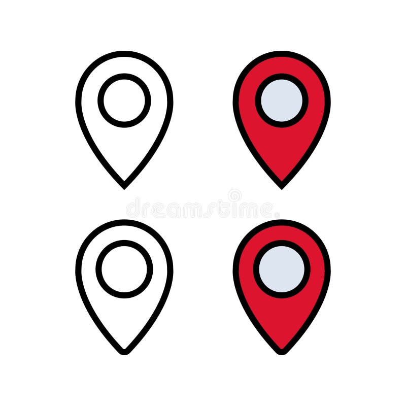 Set of Pin Location Icon Vector Template Stock Vector - Illustration of ...