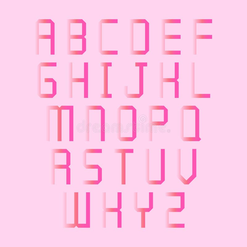 Set of Pink Alphabet Letters Stock Vector - Illustration of education ...