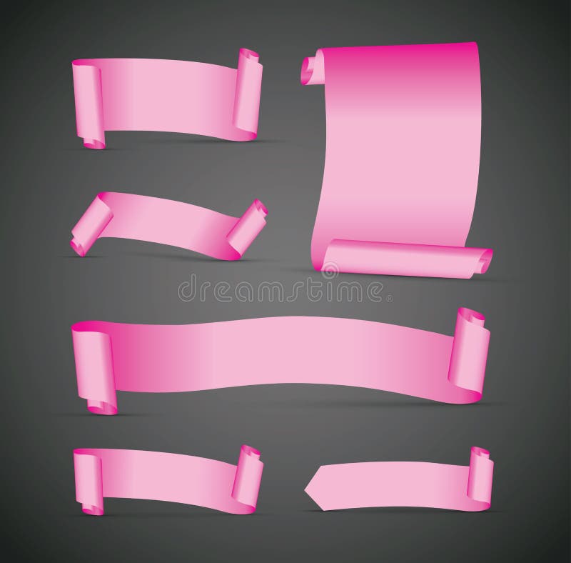 Set of pink web banners stock vector. Illustration of horizontal - 40647357