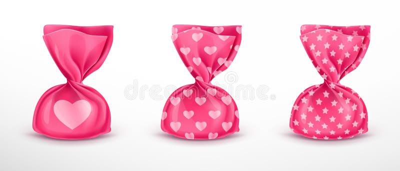 Set of Pink Candy Packaging with Patterns Stock Vector - Illustration ...