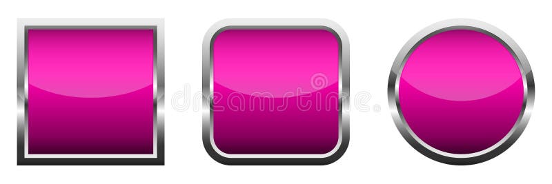 Set of Pink Glossy Buttons. Vector Illustration Stock Illustration ...