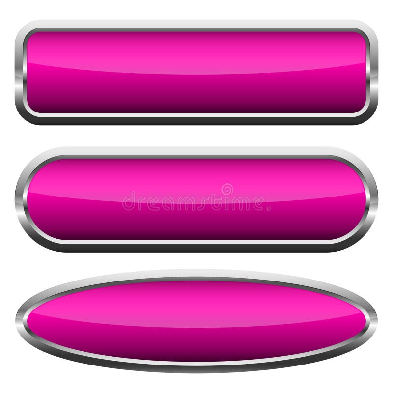 Set of Pink Glossy Buttons. Vector Illustration Stock Illustration ...