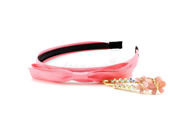 Set of Pink Hair Accessories Stock Image - Image of fashion, background ...
