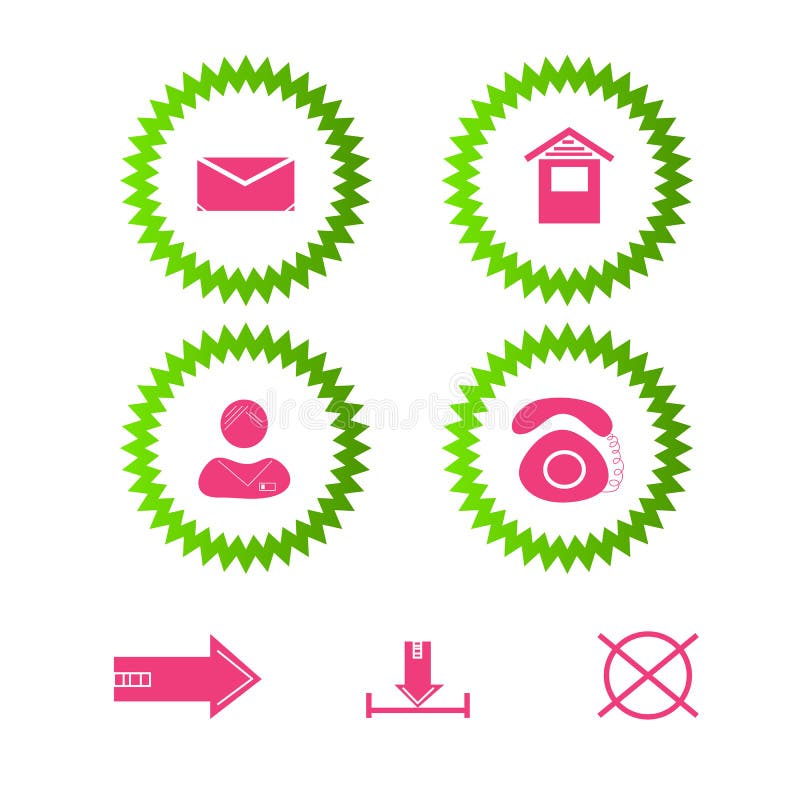 Set of pink icons stock illustration. Illustration of folder - 355001