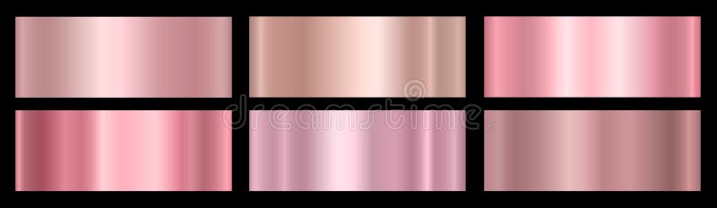 A Set of Pink Metallic Glossy Gradients on a Black Background Texture ...