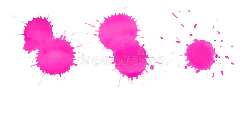 Set of Pink Paint Spots, Splatter Blots Gradient, Vector Stock Vector ...