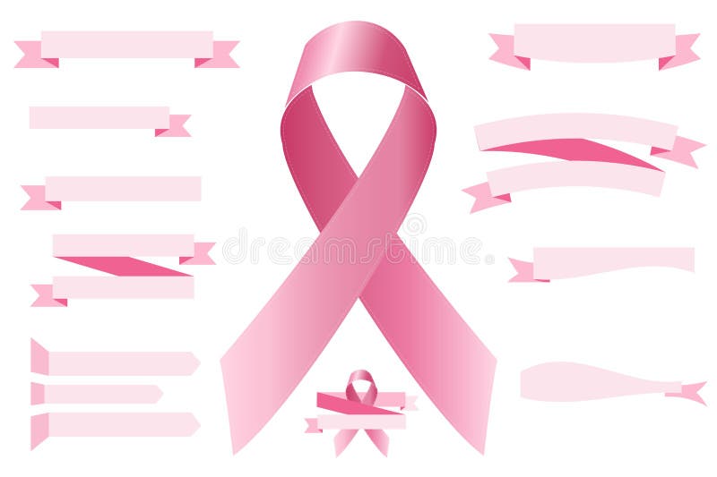 Set of pink ribbons stock vector. Illustration of ribbon - 61900338
