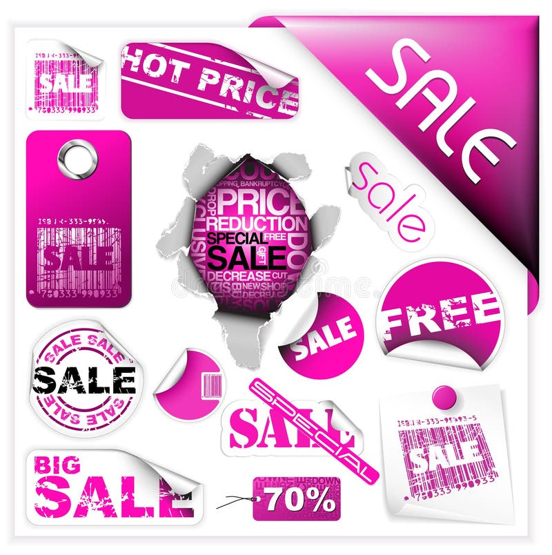 Pink Sale Design Element. a Series Pink Circles of Different Sizes ...